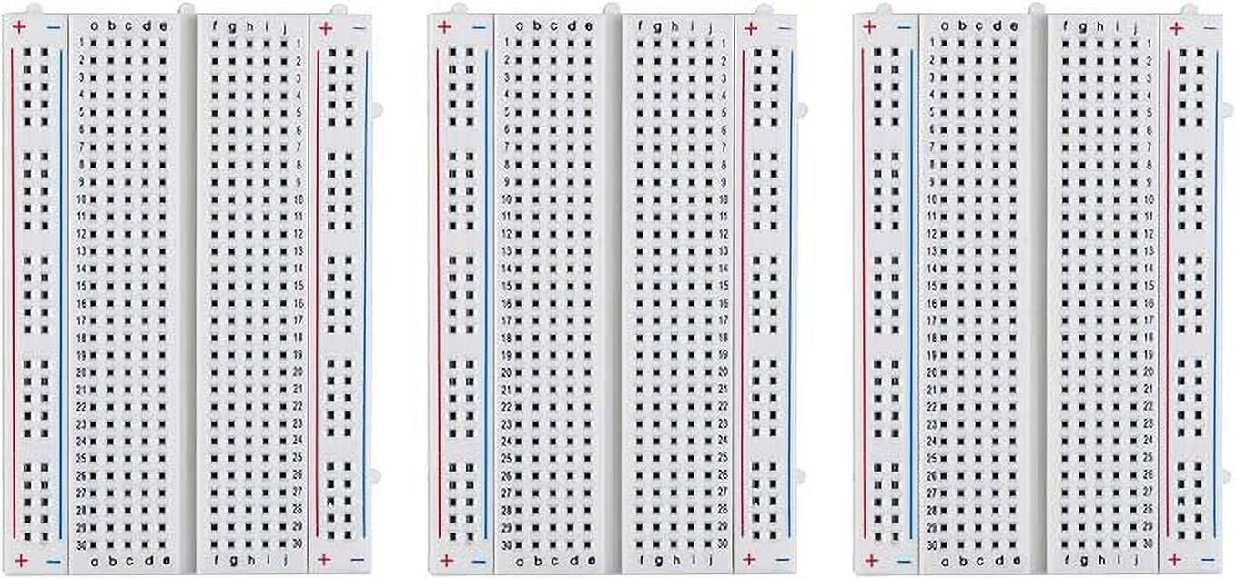 ELEGOO 3PCS 400 tie Points breadboard, 4 Power Rails for Jumper Wire ...