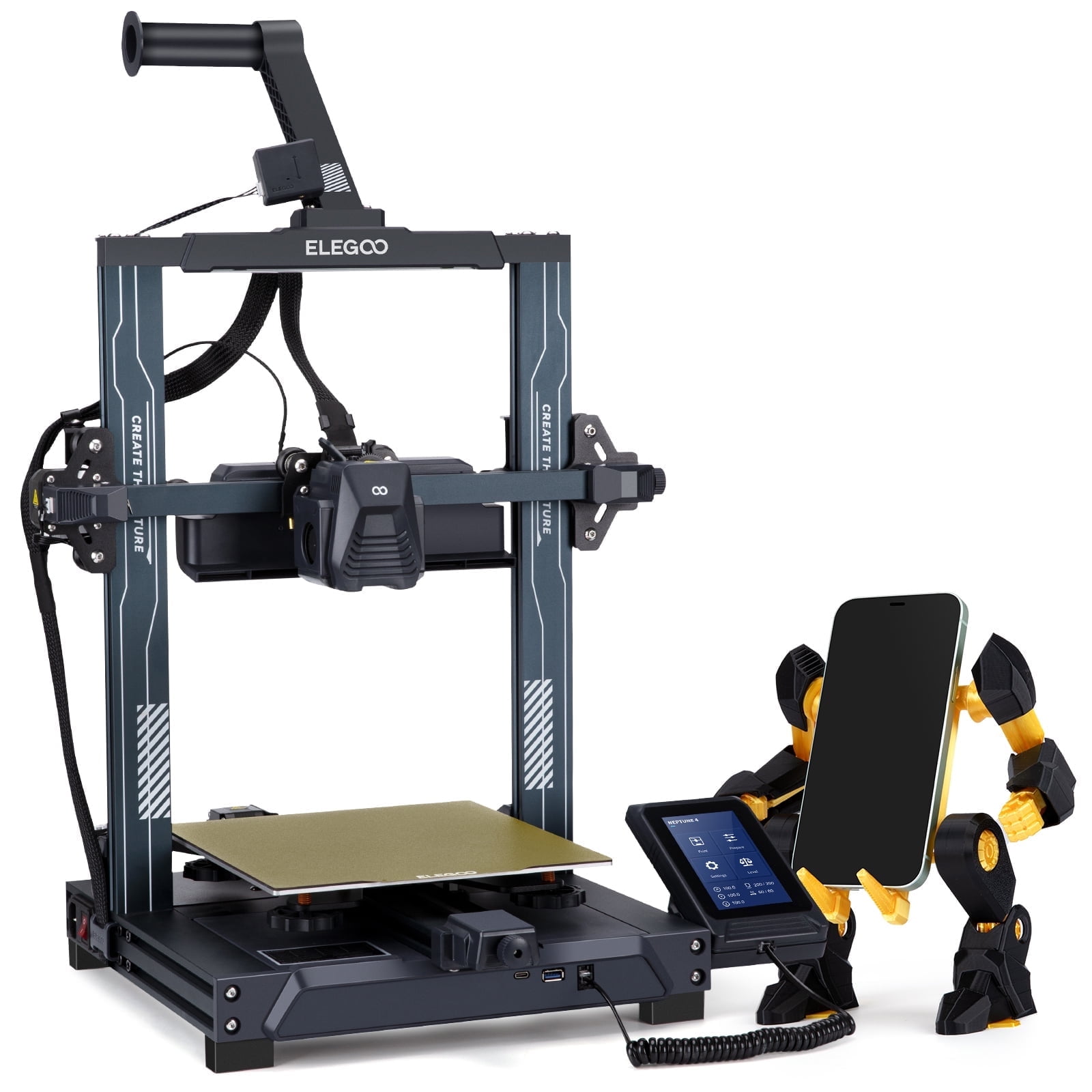 Elegoo Neptune 4 High Speed FDM 3D Printer with Dual Gear Direct ...