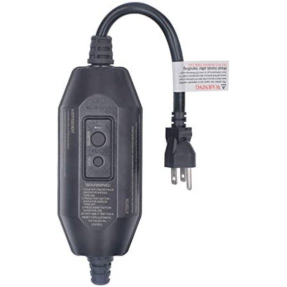 ELEGRP 15 Amp 3 Wires Auto Reset Inline Portable GFCI Replacement Plug ...