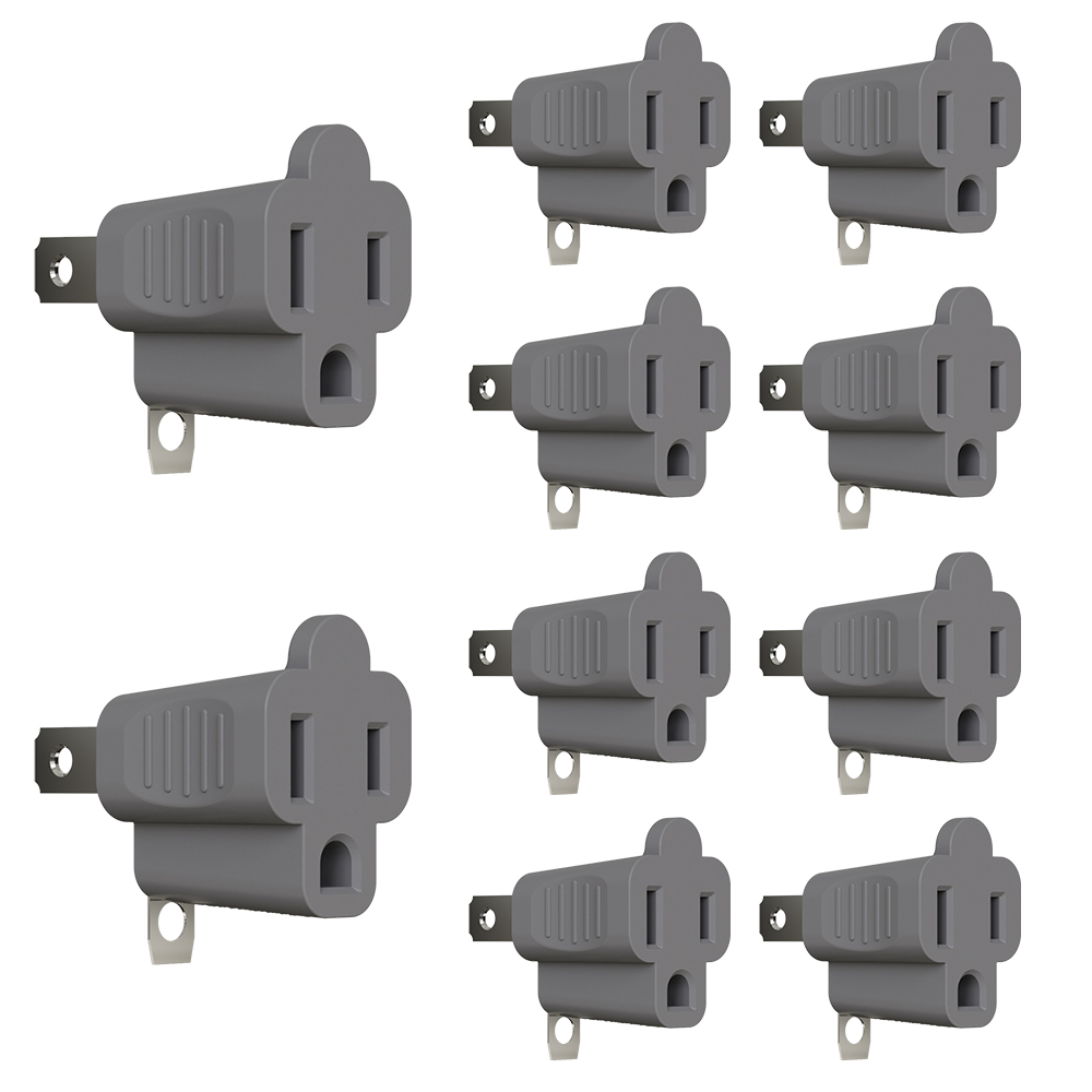 Cable Matters (3-Pack) Polarized Grounding Adapter in Grey (Allows A 2 ...