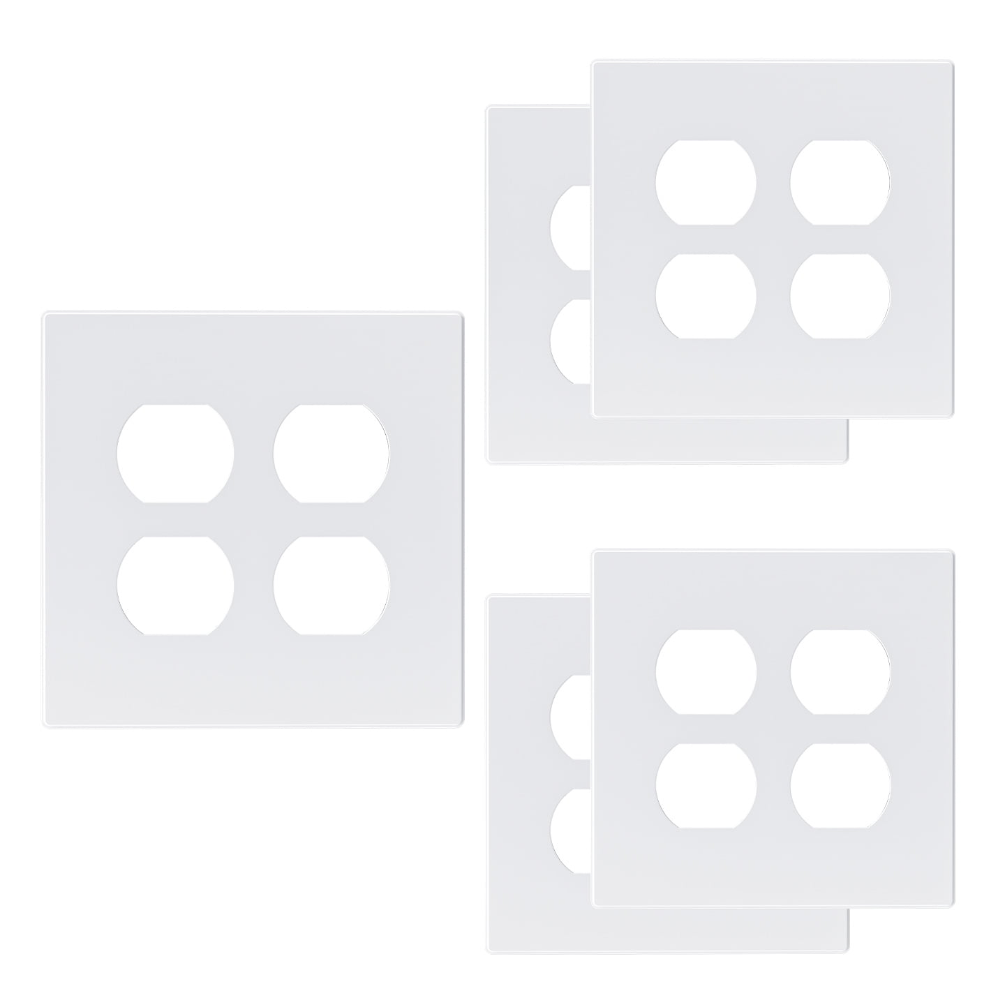 ELEGRP 2-Gang Screwless Duplex Wall Plates, Mid-Size Unbreakable ...