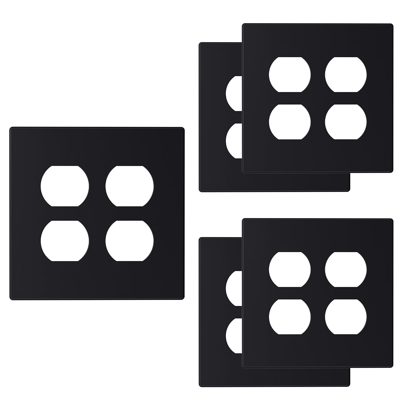 ELEGRP 2-Gang Screwless Duplex Wall Plates, Mid-Size Unbreakable ...
