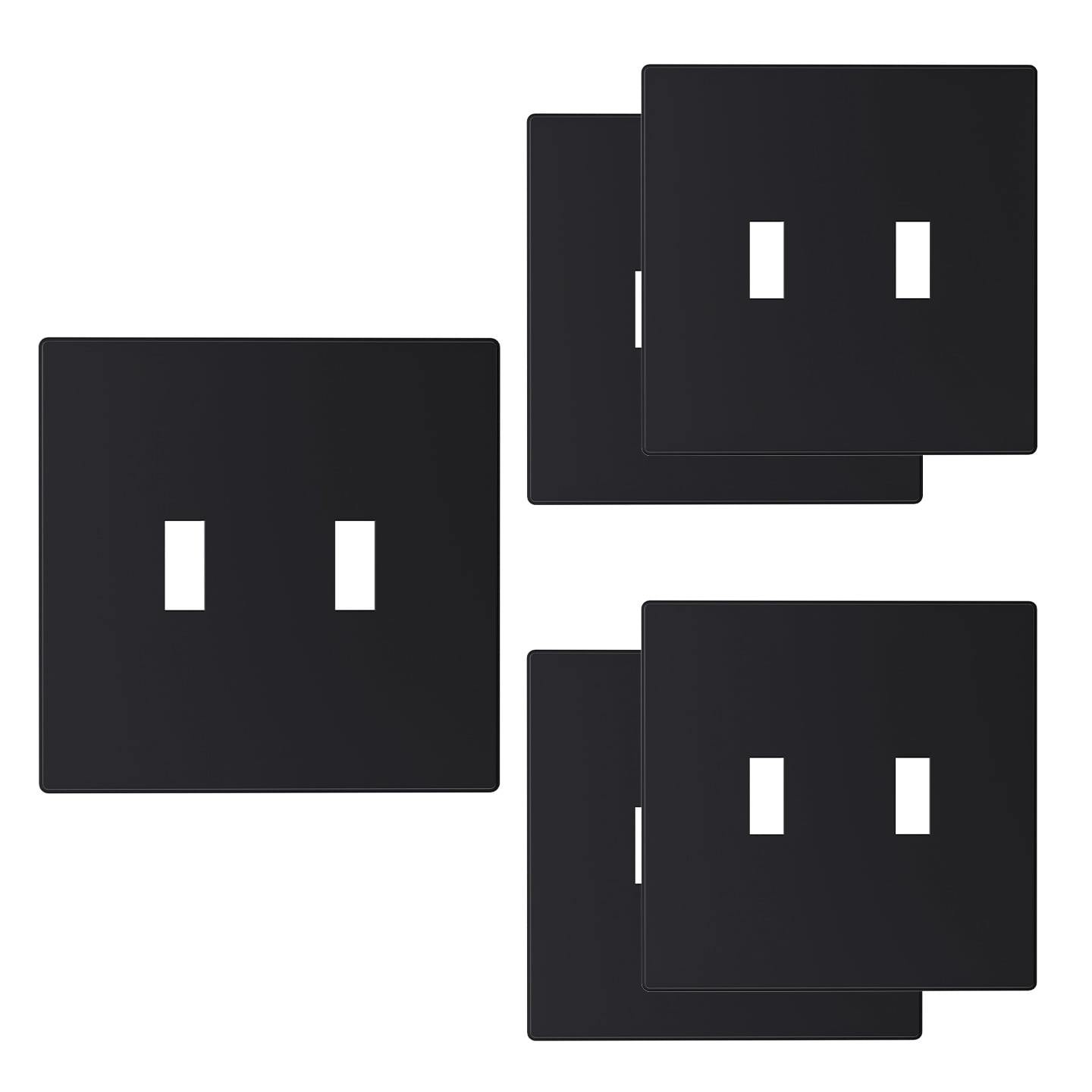 ELEGRP 2-Gang Screwless Toggle Wall Plates, Mid-Size Unbreakable ...