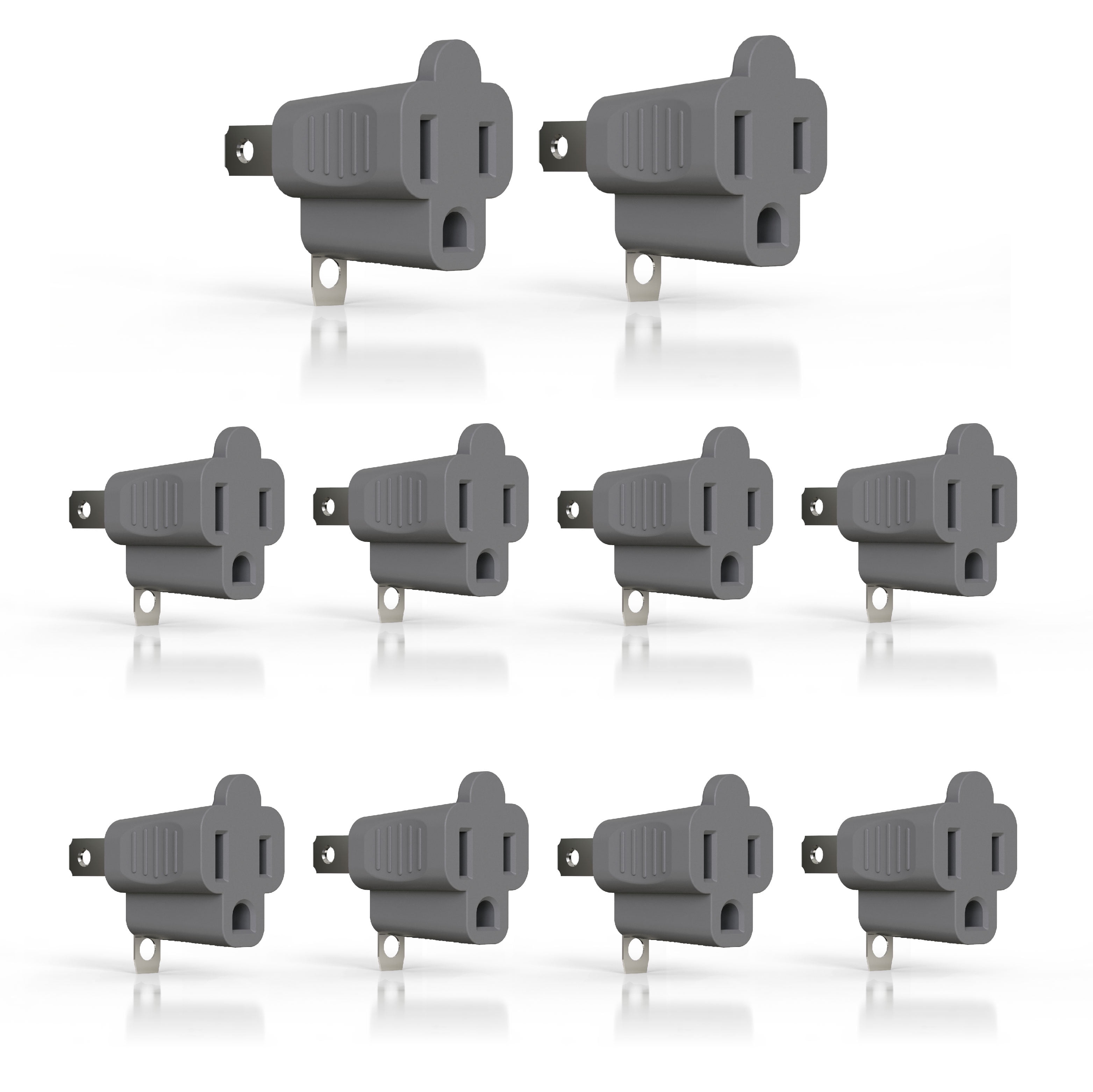 ELEGRP Grounding Adapter Plug 2 Prong to 3 Prong Polarized Wall Outlet ...