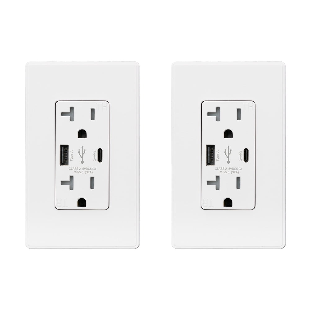 ELEGRP USB Outlets Receptacles, USB C Wall Outlet, 25W 5.0 Amp High ...