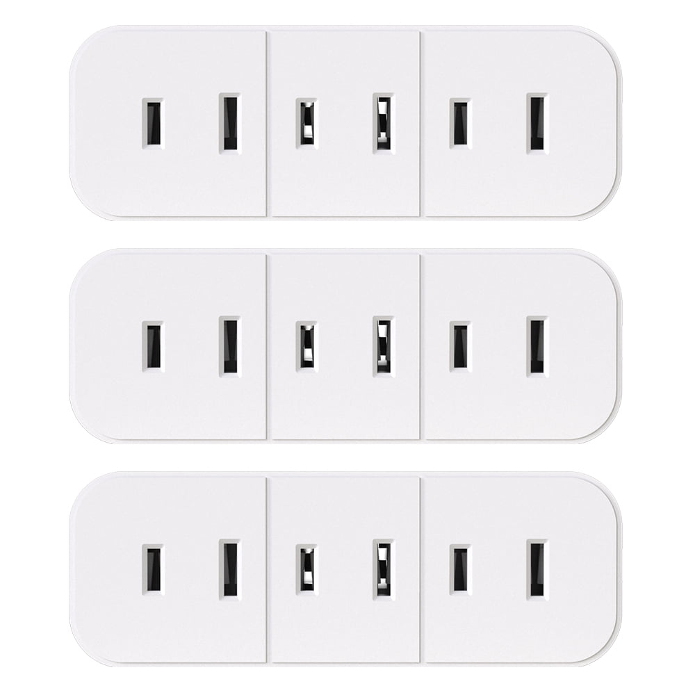 ELEGRP 3 Outlet Non-grounded Multiple Outlet Extender Adapter Plug, 2 ...