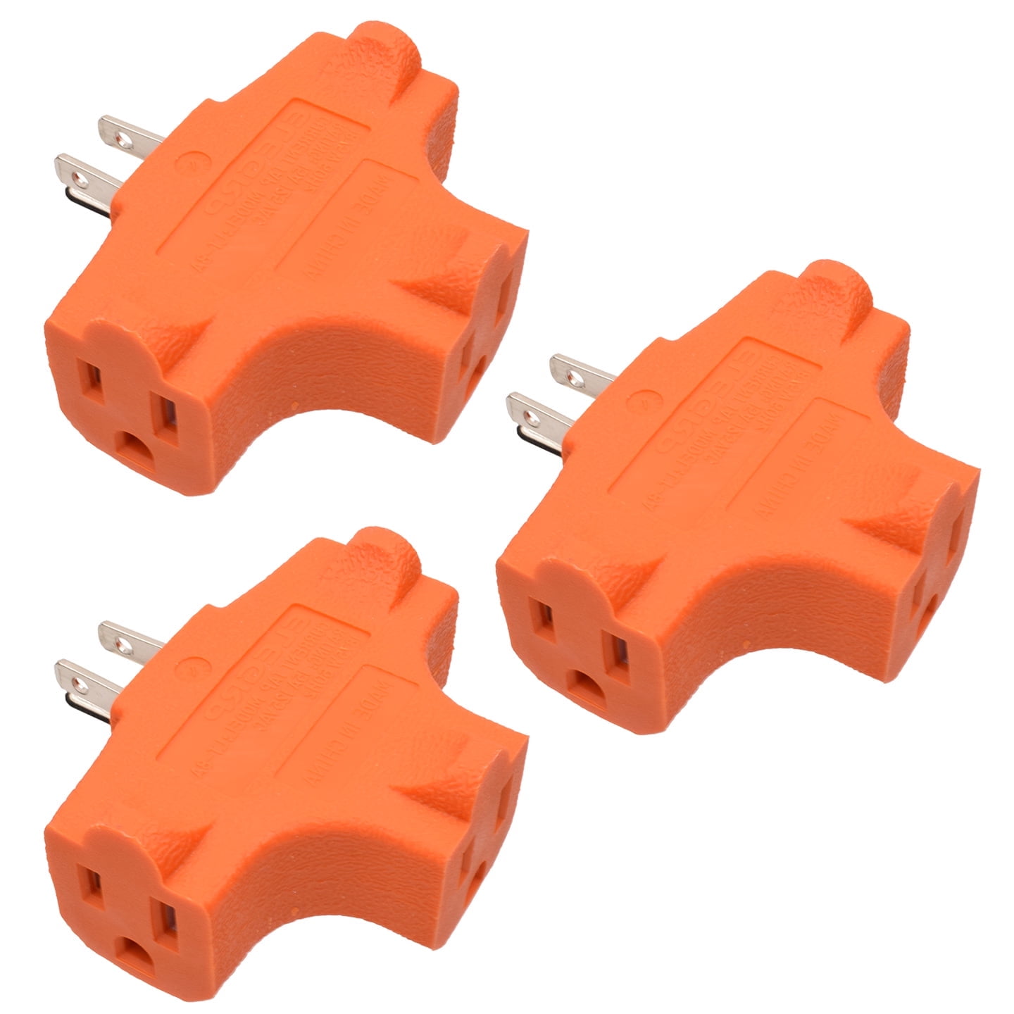ELEGRP 3 Prong Plug Adapter Tap Outlet, 15A 125V Grounded T-Shape ...