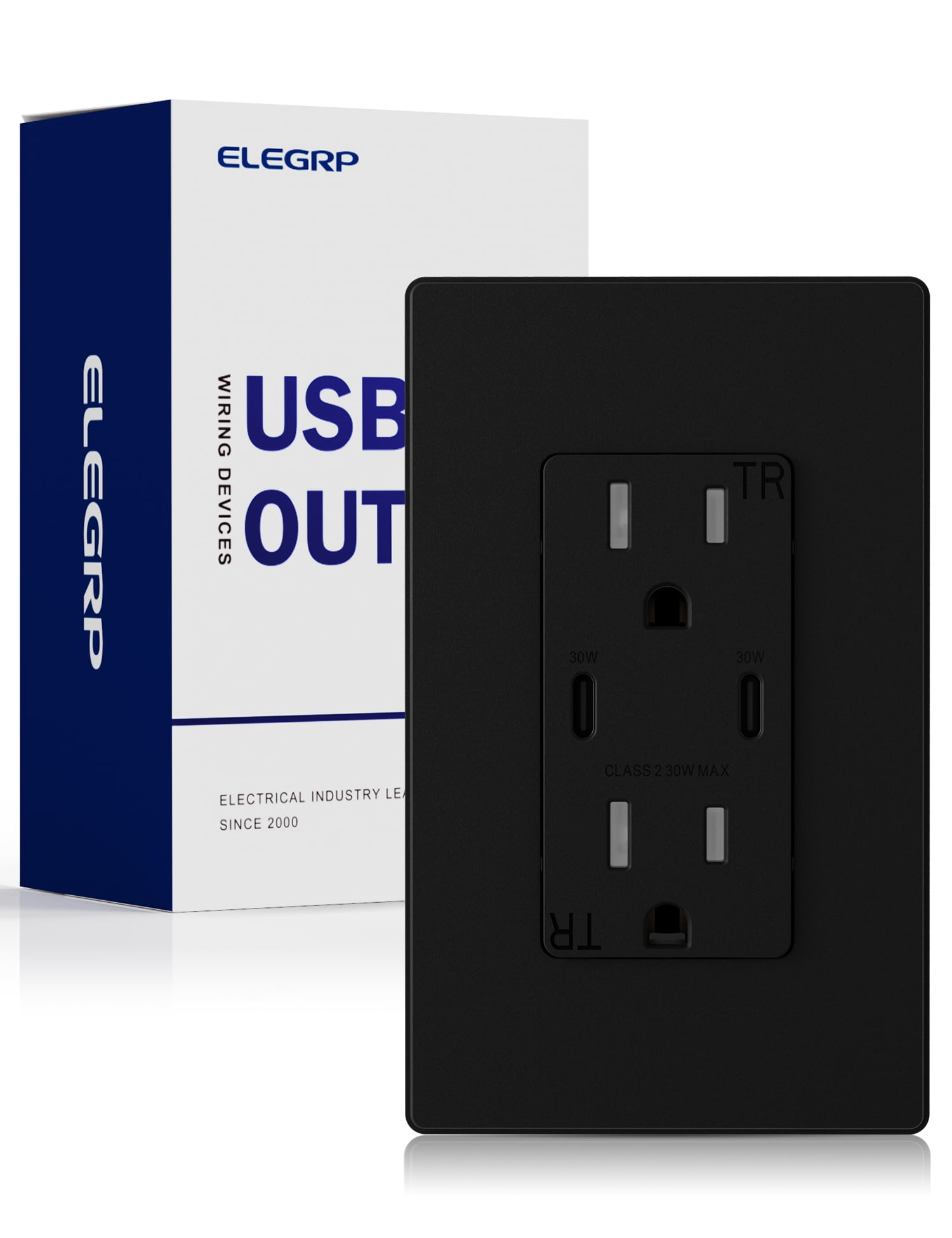 ELEGRP USB Outlets Receptacles, Each USB Port 30W Support Fast Charge ...