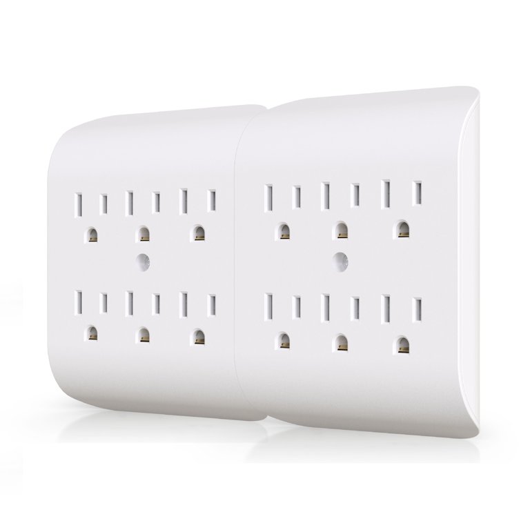 Receptacle Extender Tabs 2 Pack Multi Plug Outlet Extender, 3 Sided