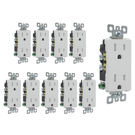 XIULIN Decorator Wall Receptacle Outlet, Tamper Resistant 15 Amp ...