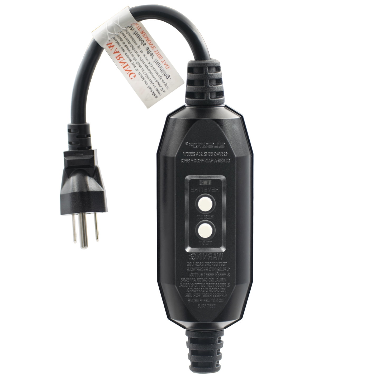 ELEGRP 15 Amp Auto Reset 3 Prong Portable GFCI Replacement Plug with ...