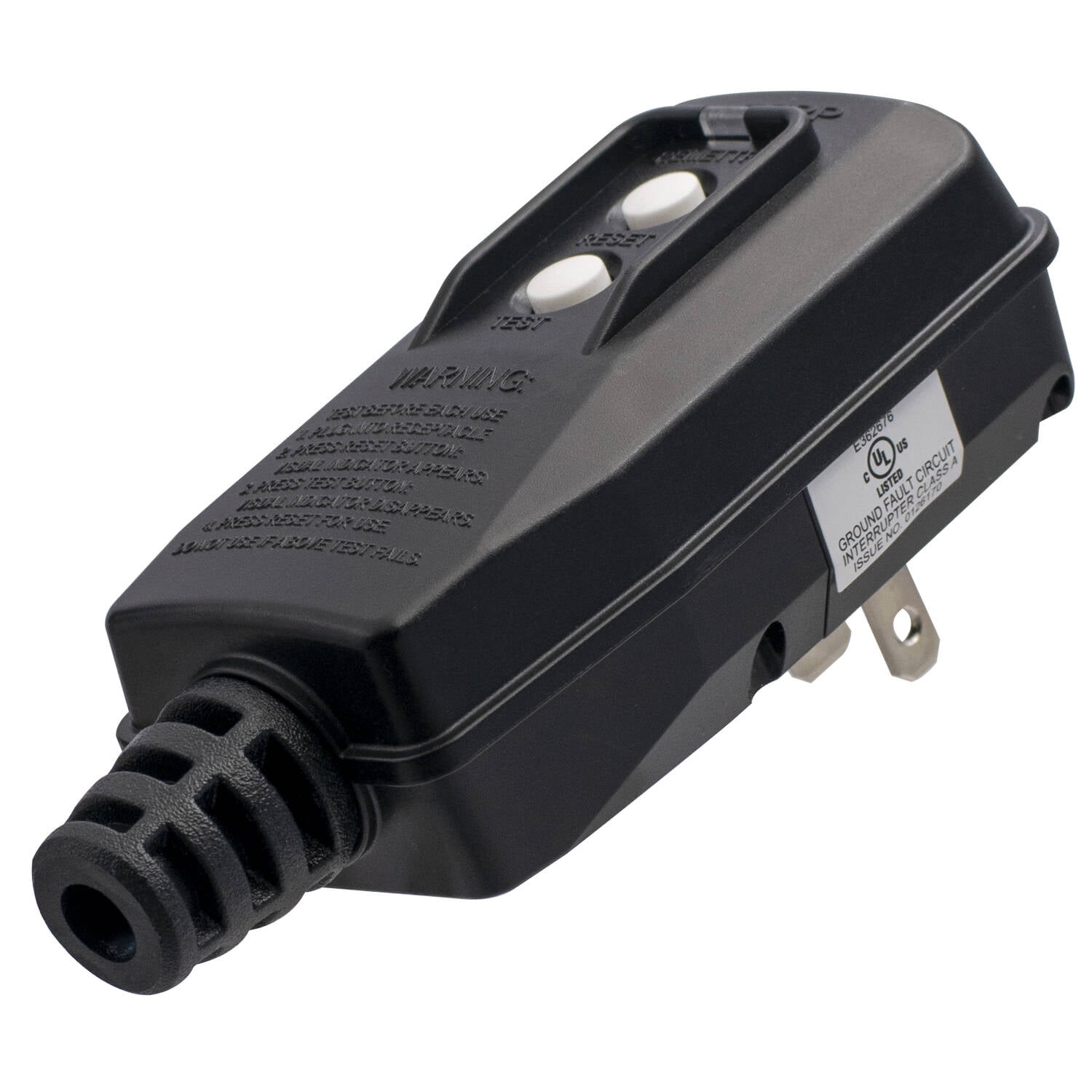 ELEGRP 15 Amp 2-Prong GFCI Replacement Plug, Manual Reset, Non-Grounded ...