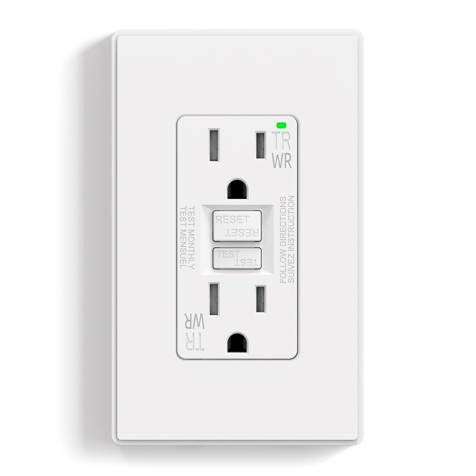 ELEGRP GFCI Outlet 15 Amp, Self-Test GFCI Electrical Outlet with ...