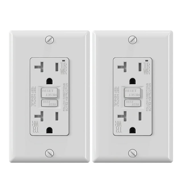 ELEGRP GFCI Outlet Outdoor, 20 Amp Self-Test GFI Electrical Outlet with ...