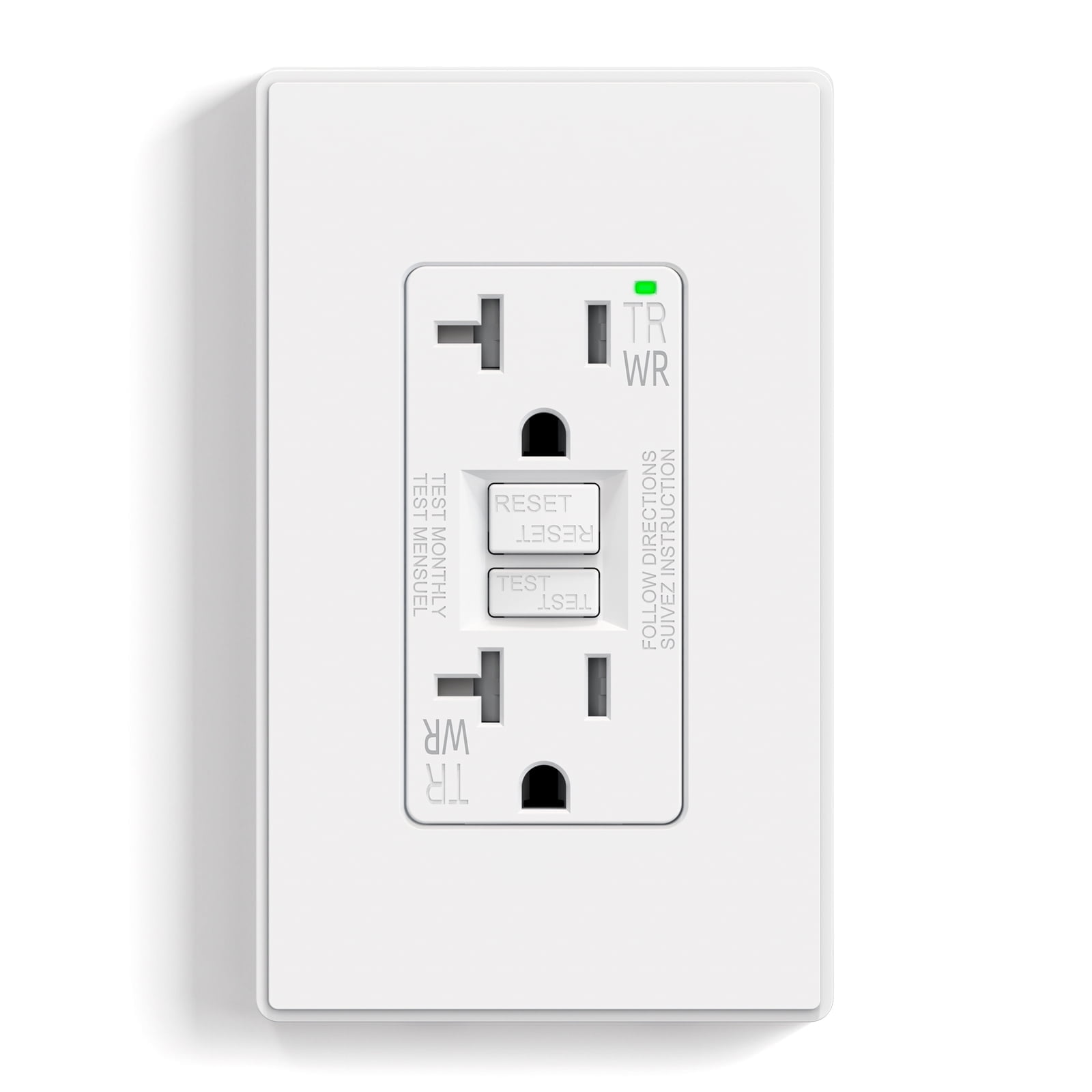 ELEGRP GFCI Outlet Outdoor, 20 Amp Self-Test GFCI Electrical Outlet ...