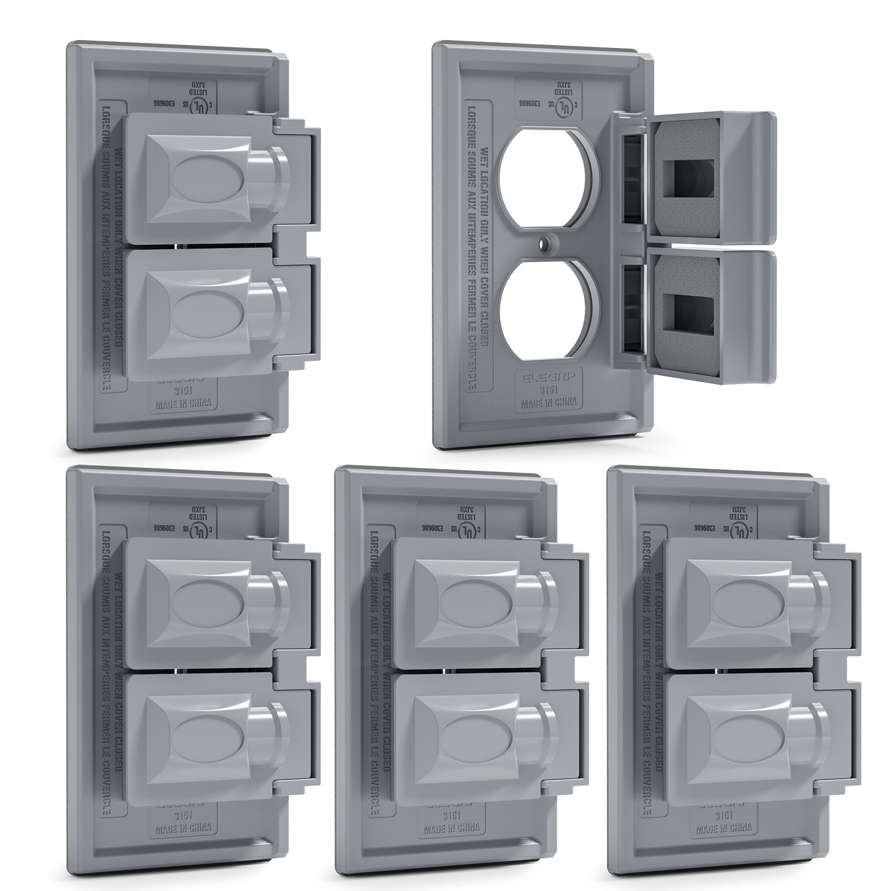 ELEGRP, Horizontal Outdoor Cover, 4.55x3.02 inch, Gray 5 Pack - Walmart.com