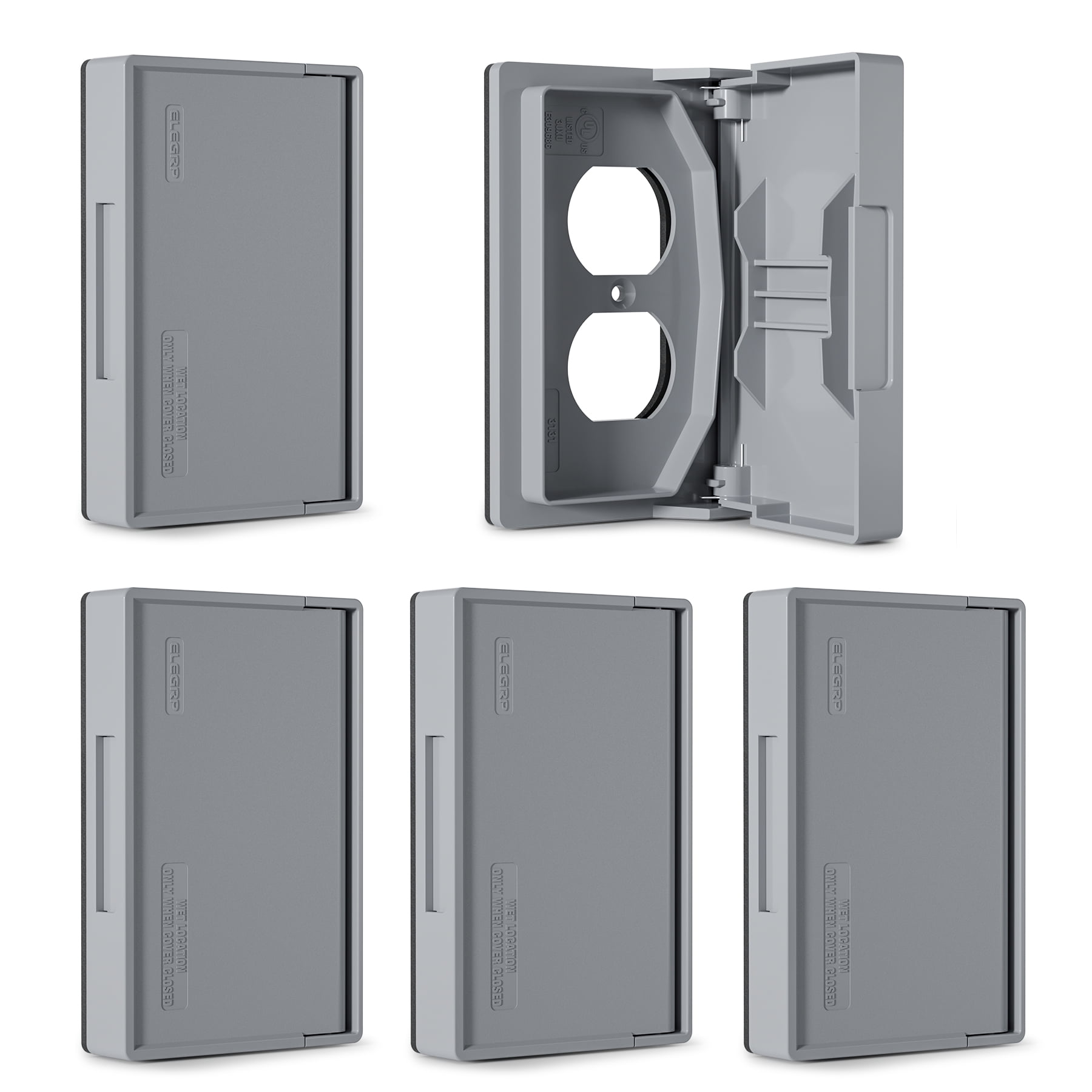 ELEGRP Horizontal Outdoor Cover for Duplex Receptacles, Weatherproof ...