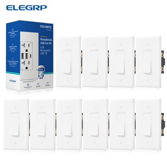 GE Heavy-Duty Grounding Toggle Switch, 20A, Single-Pole, White, UL ...