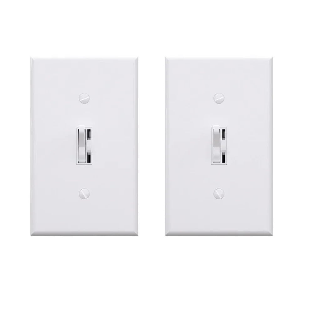 ELEGRP Slide Toggle Dimmer Switch, Single Pole and 3-Way, White, 2-Pack ...