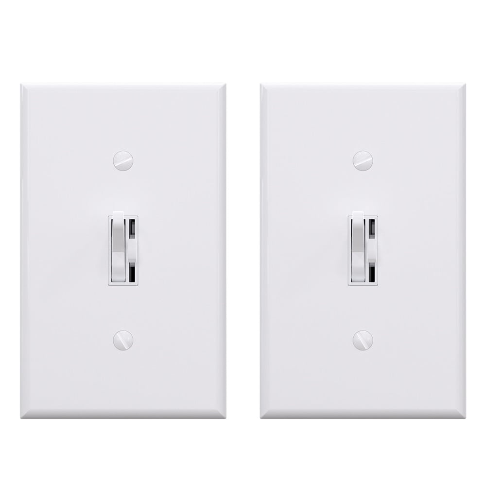 ELEGRP Slide Toggle Dimmer Switch, Single Pole and 3-Way, Wall Plate ...