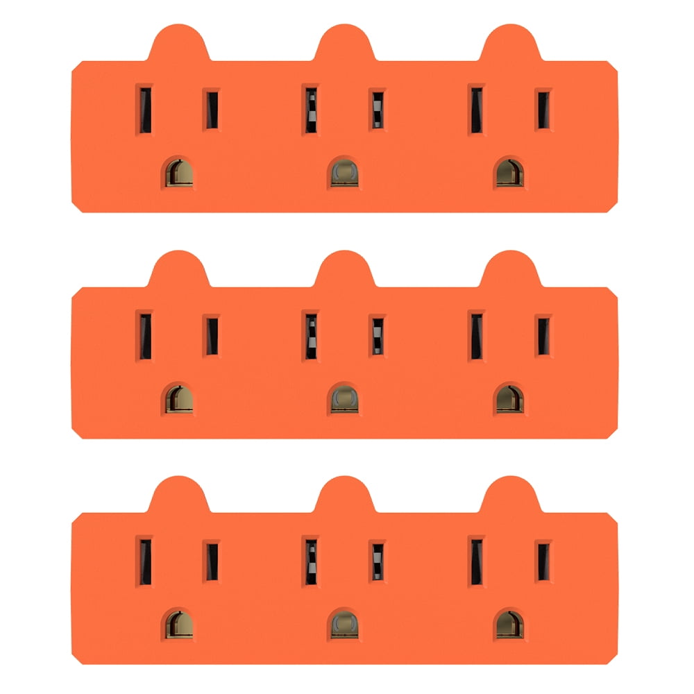 ELEGRP Triple Outlet Extender, Heavy Duty 3-Prong Grounded Wall Tab, 3 ...