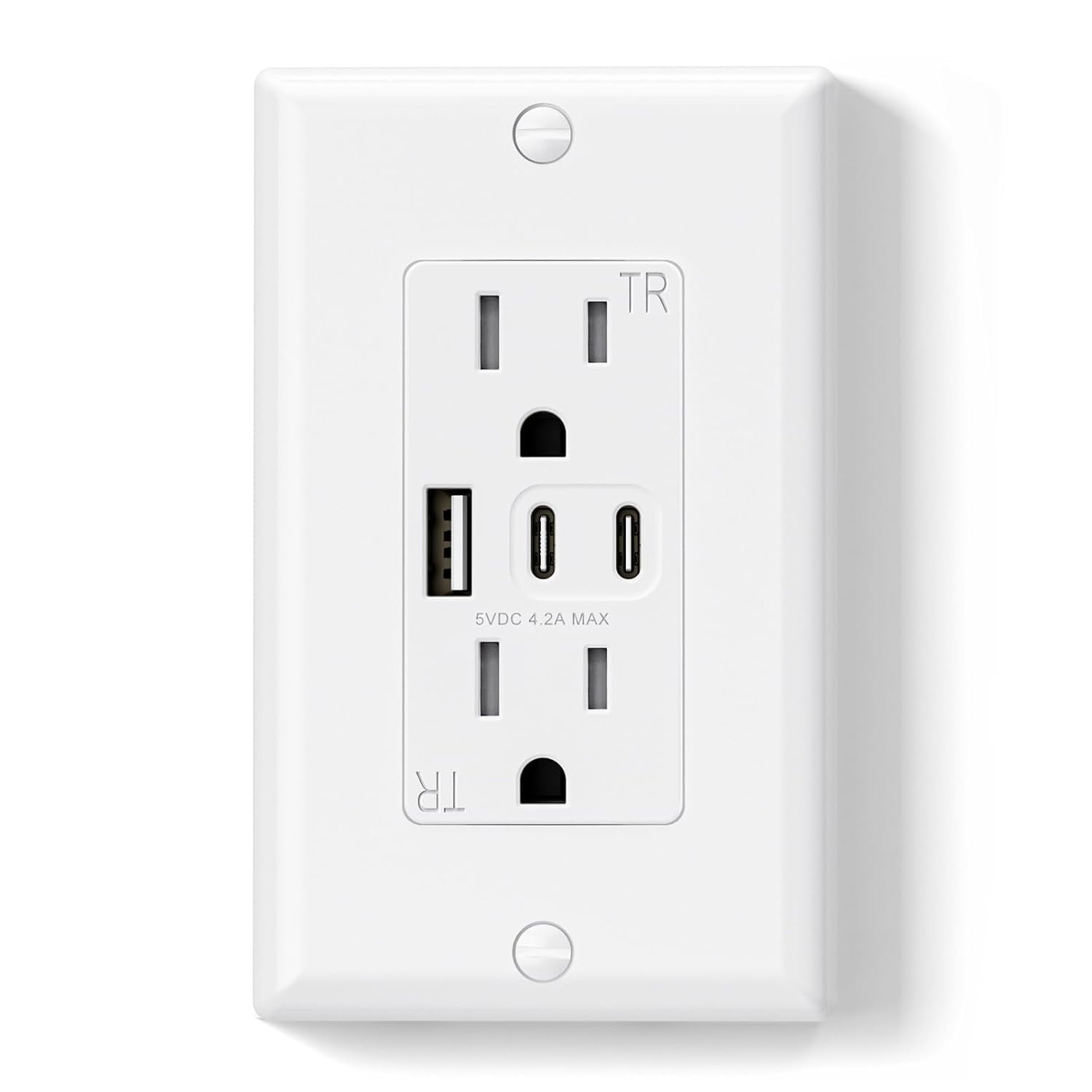 ELEGRP USB Outlets, 15 Amp Wall Outlet with 3 USB Ports, Dual USB C ...