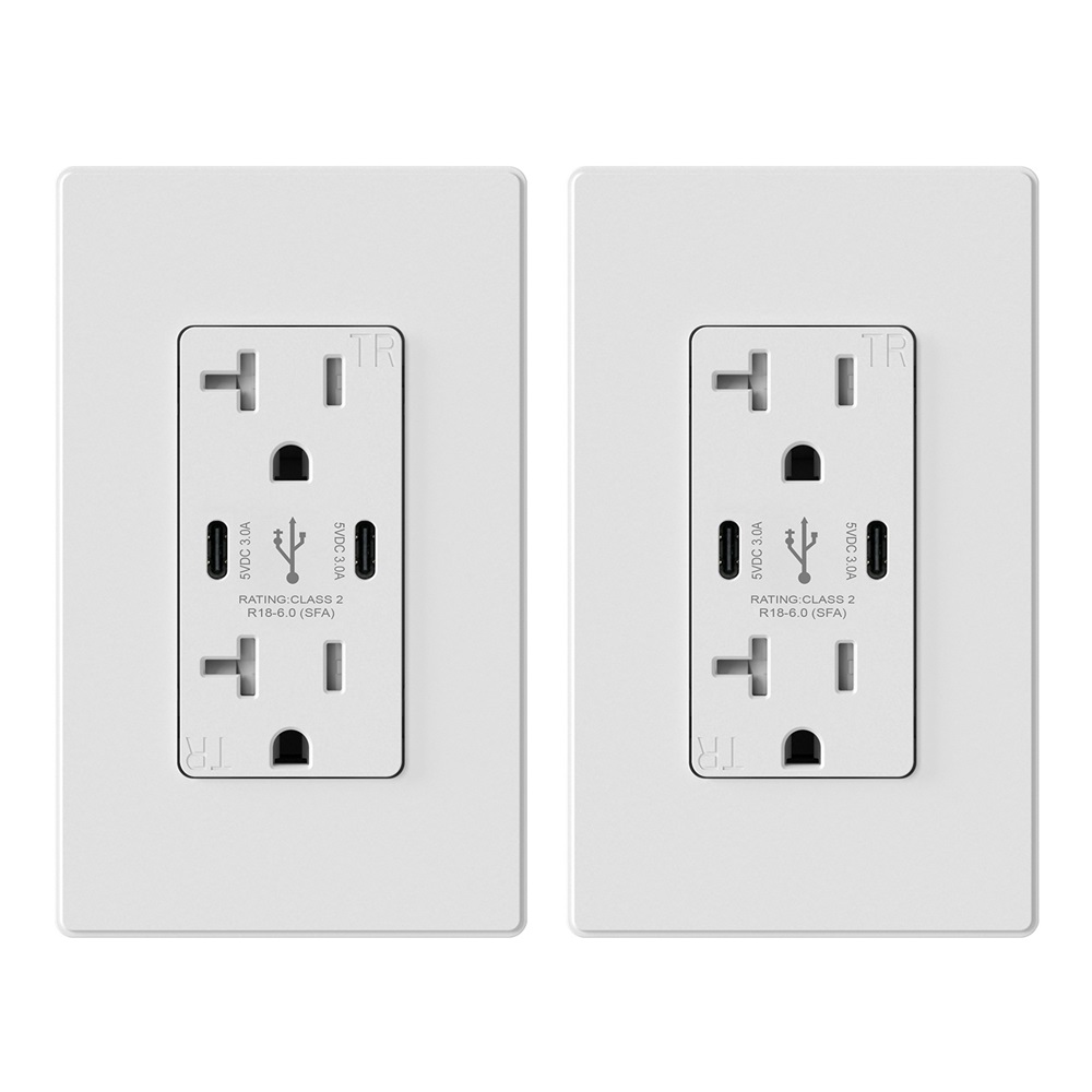 Faith 4.6A USB Outlet and 15A Decorator Tamper-Resistant Duplex ...
