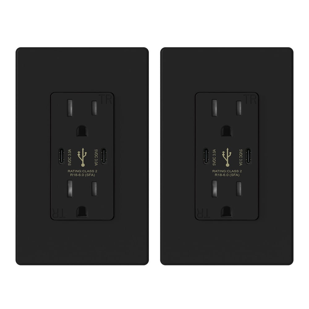 ELEGRP USB Outlets Receptacles, 30W 6.0 Amp USB C Wall Outlet, 15 Amp ...