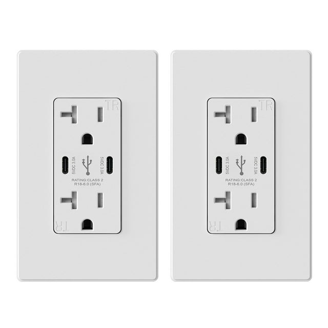 ELEGRP USB Outlets, 30W 6.0 Amp USB C Outlets Receptacles, 3-Port USB ...