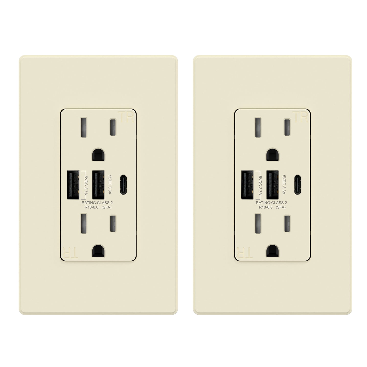 USB Outlets Receptacles, 3 Port USB C Wall Outlet, 30W 6.0A USB ...