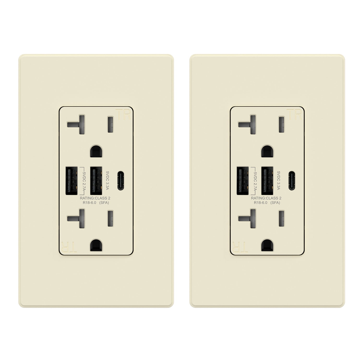 ELEGRP USB Outlets Receptacles, 3-Port USB C Wall Outlet, 30W 6.0A USB ...