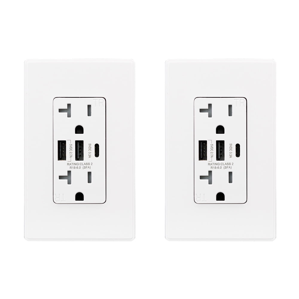 ELEGRP USB Outlets Receptacles, 3-Port USB C Wall Outlet, 30W 6.0A USB ...