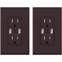 TOPELER Black USB Wall Outlet, 20A Duplex Tamper-Resistant Receptacles ...