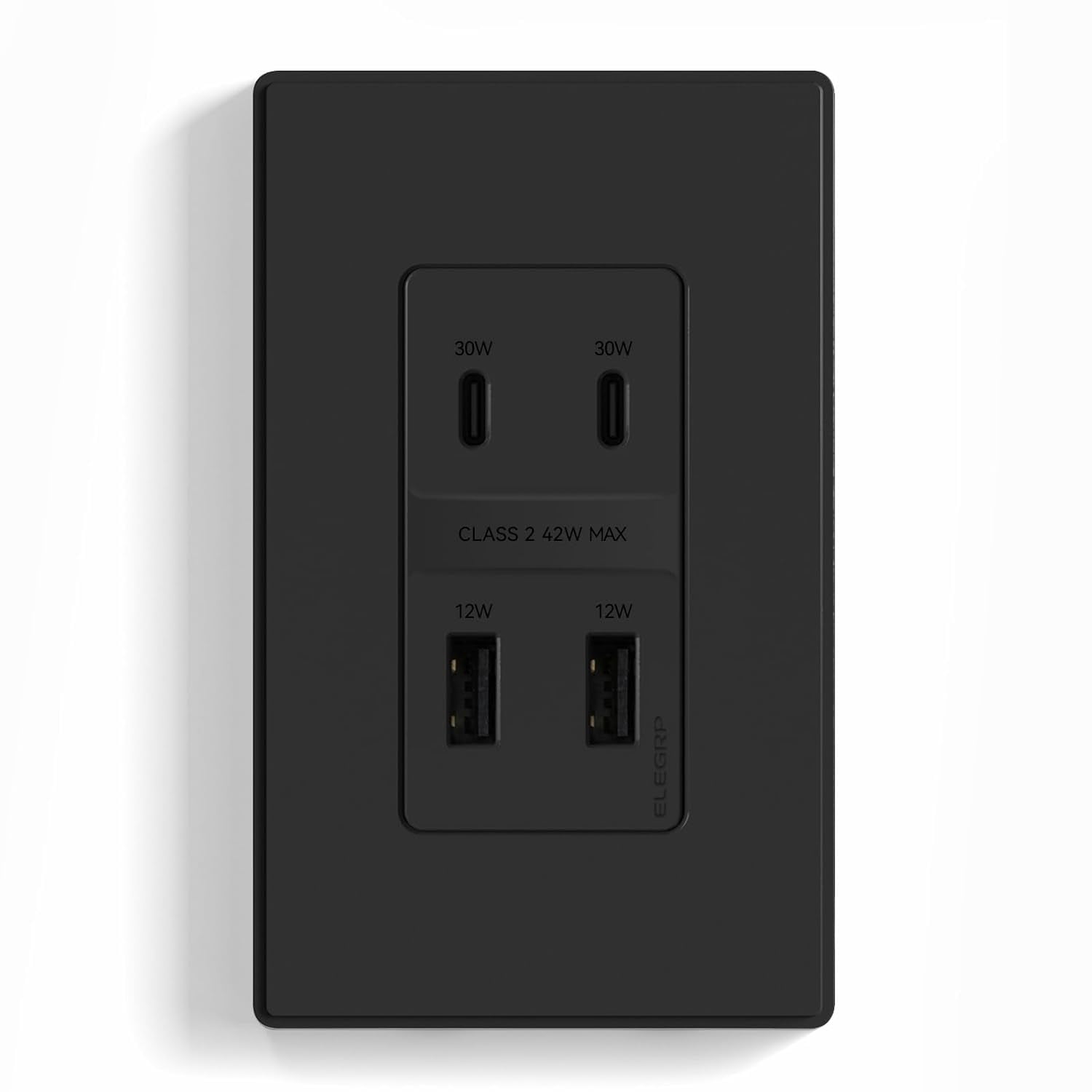 ELEGRP USB Wall Outlet with 2A & 2C USB Ports, 42W Fast Charge 4 Ports ...