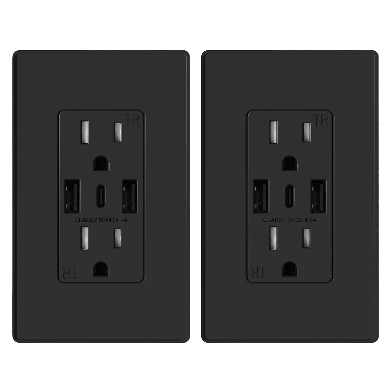 ELEGRP USB Wall Outlets, 3-Ports Type C Wall Outlets Receptacles, Matte ...