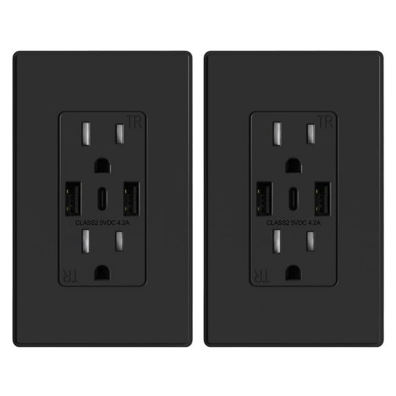 ELEGRP USB Wall Outlets, 3-Ports Type C Wall Outlets Receptacles, Matte ...