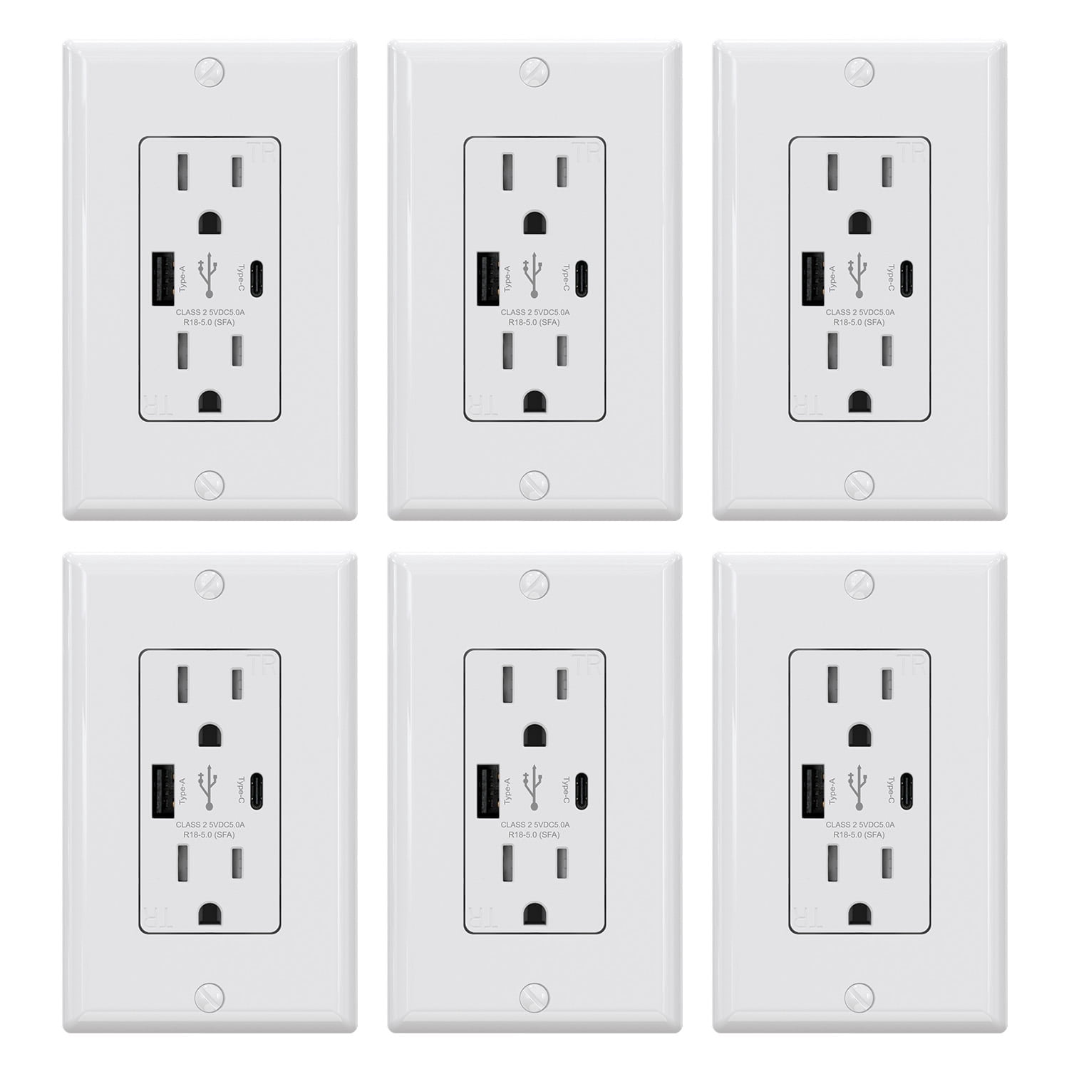 ELEGRP USB Outlets Receptacles, USB C Wall Outlet, 25W 5.0 Amp High ...