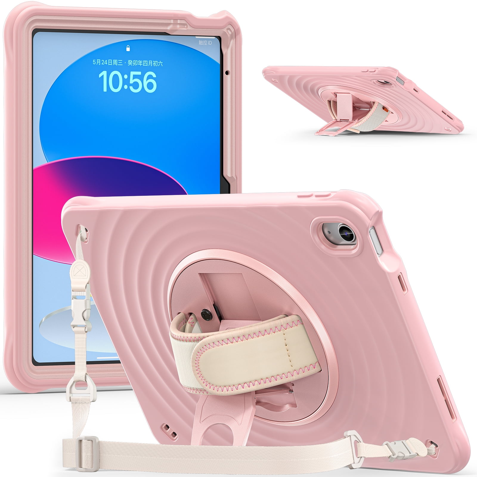 ELEHODL for iPad 10th Generation Case, iPad 10 Cover with 360° Hand ...