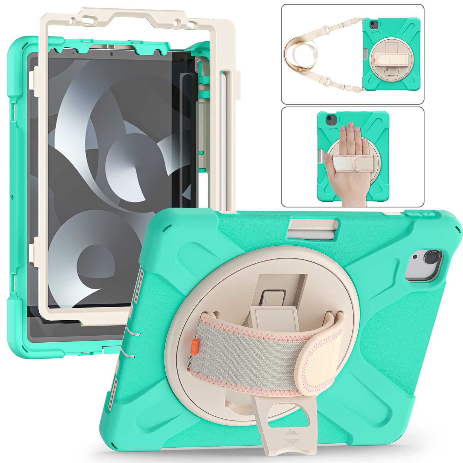 ELEHOLD Case For Apple iPad 11th(A16) 2025/10th Gen 2022, Military Grade Silicone Hybrid Rugged ...