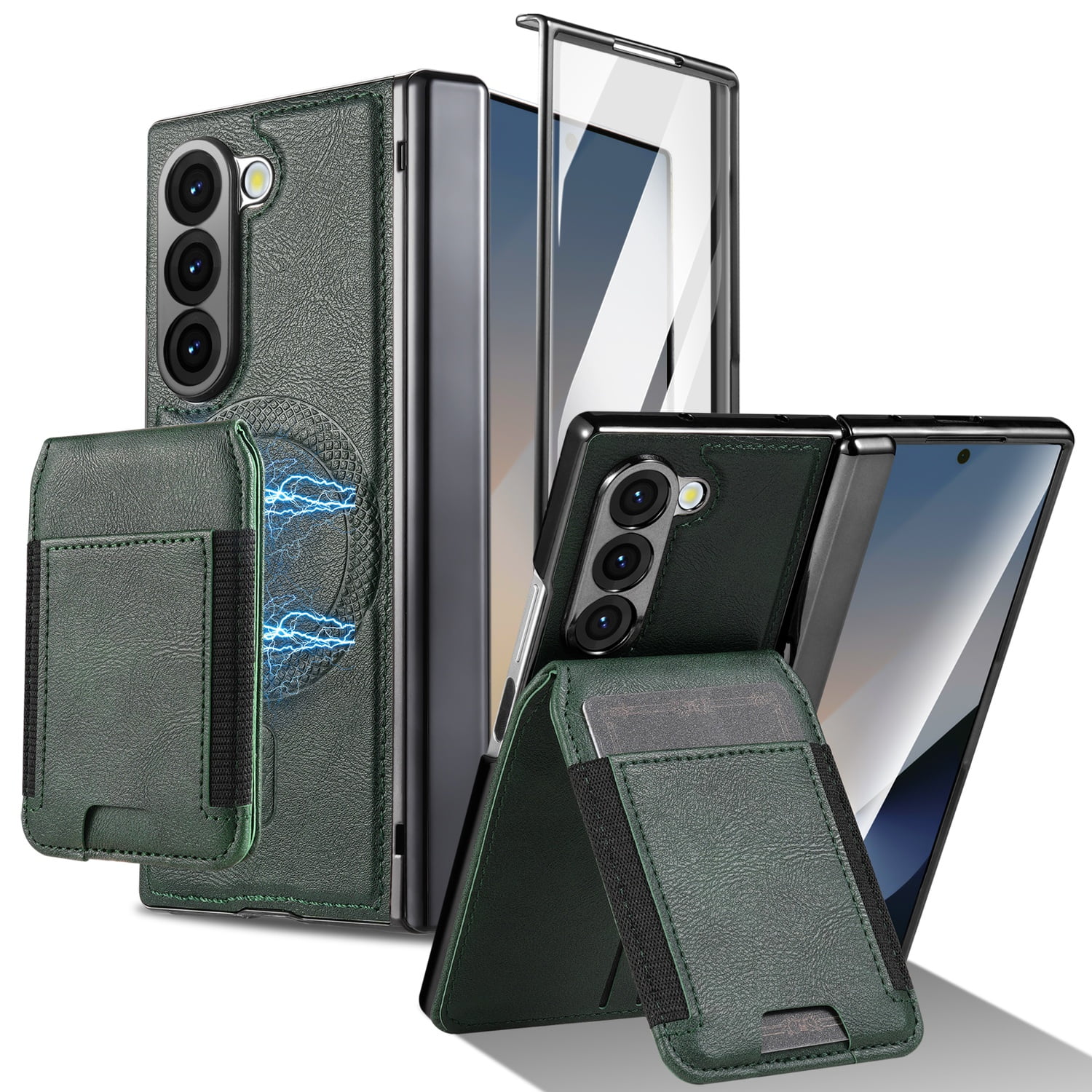 ELEHOLD Case for Samsung Galaxy Z Fold 3 with Screen Protector, Rugged ...