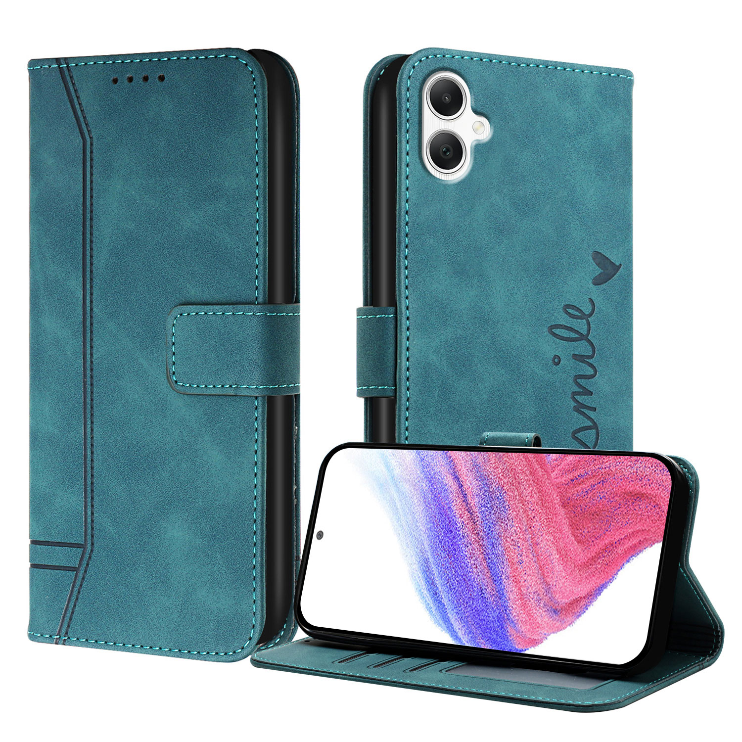 ELEHOLD Case for Samsung Galaxy A07, Shockproof Leather Wallet Phone ...