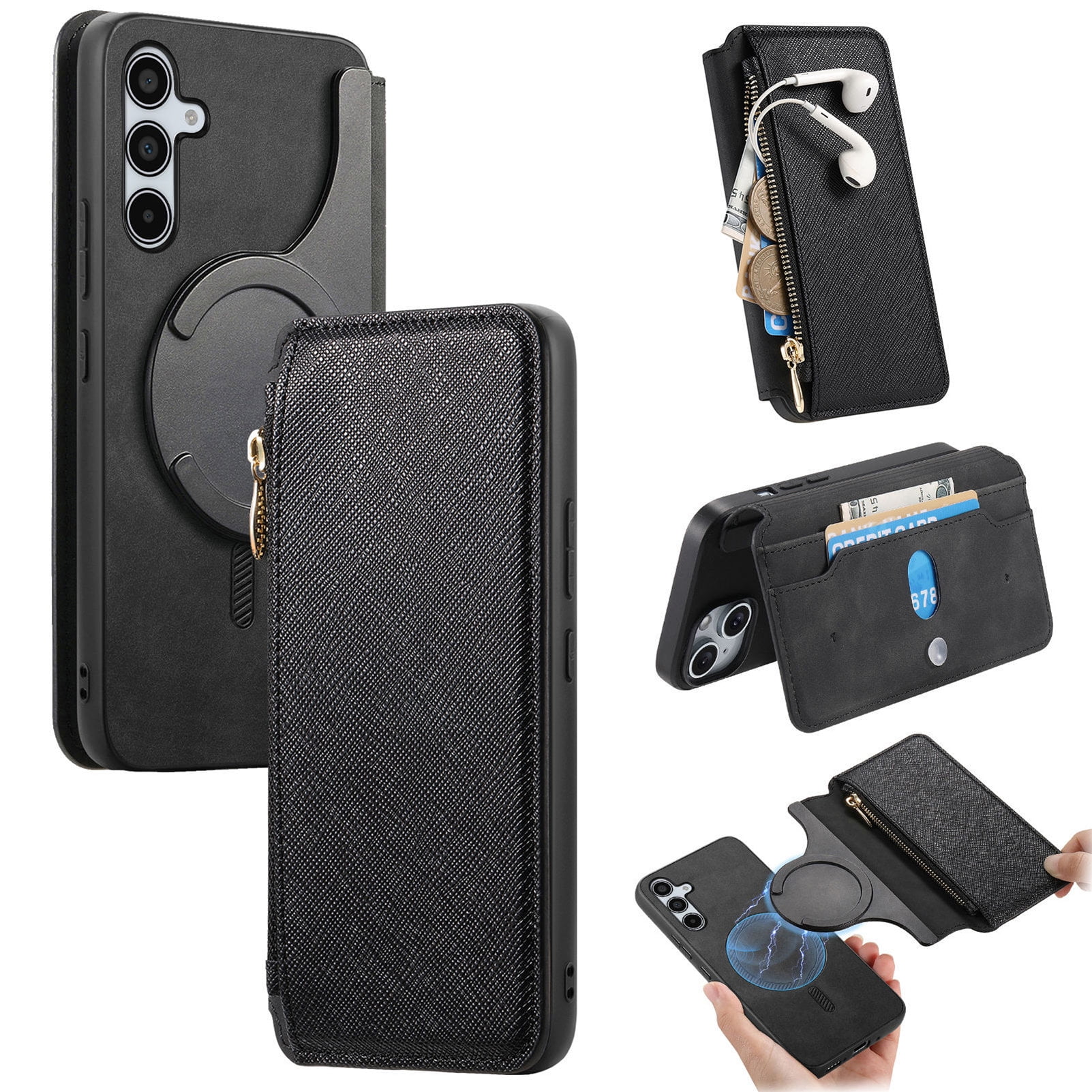 ELEHOLD Case for Samsung Galaxy A34 5G, Magnetic Detachable Flip ...
