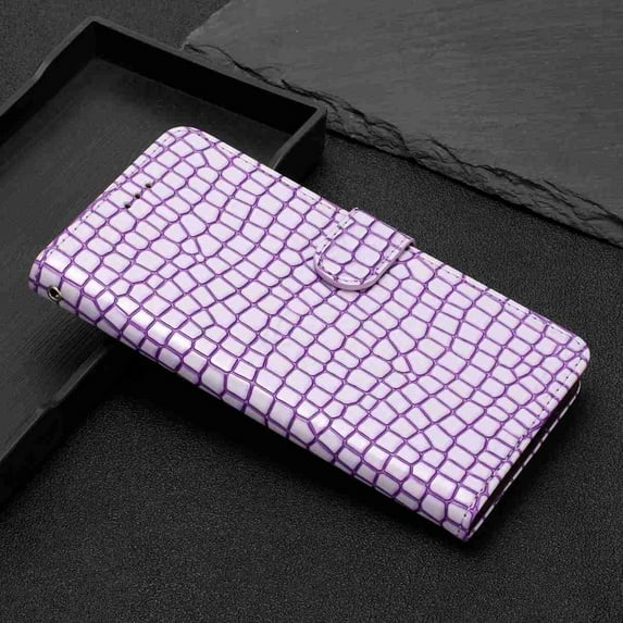 ELEHOLD Case for Samsung Galaxy S25 FE, Shockproof Leather Crocodile ...