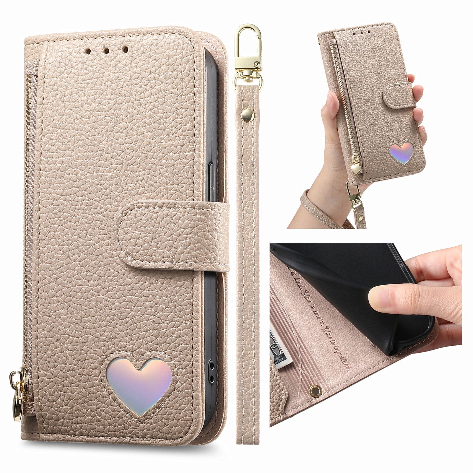 ELEHOLD Case for Samsung Galaxy S25 Ultra, Shockproof Zipper Leather ...