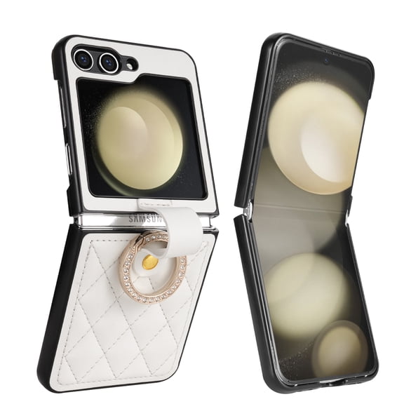 for Samsung Galaxy Z Flip 7 Case with [Diamond Ring and Metal Ring ...
