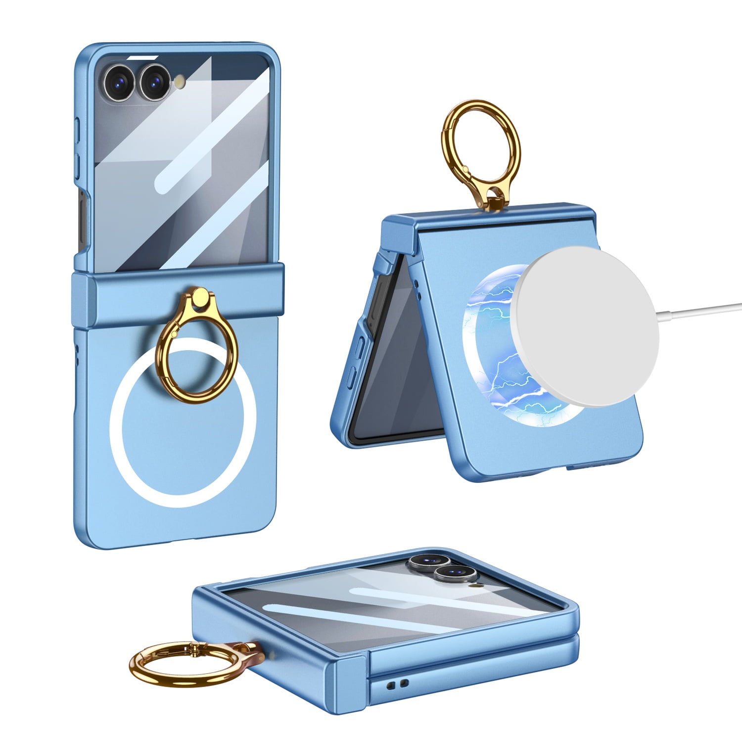 ELEHOLD Case for Samsung Galaxy Z Flip 7, Magnetic Ring Stand Phone ...