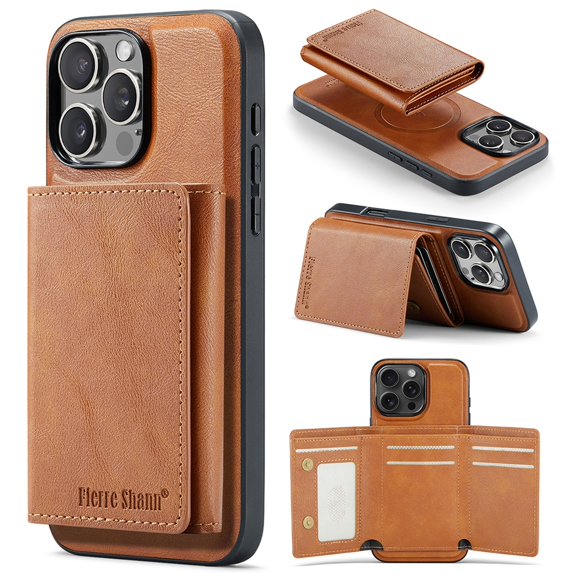 ELEHOLD Case for iPhone 12 Pro Max, Faux Leather TPU Back Shockproof ...