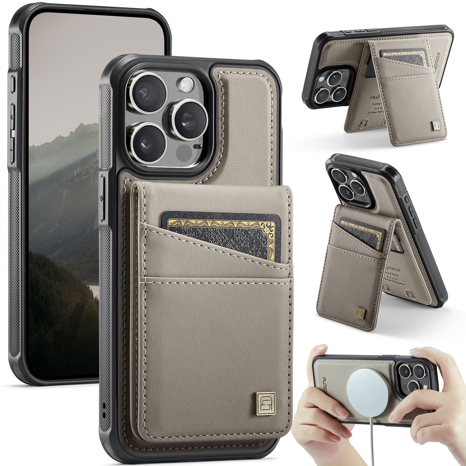 ELEHOLD Case for iPhone 12 Pro Max, Magnetic Wallet RFID Blocking Case ...