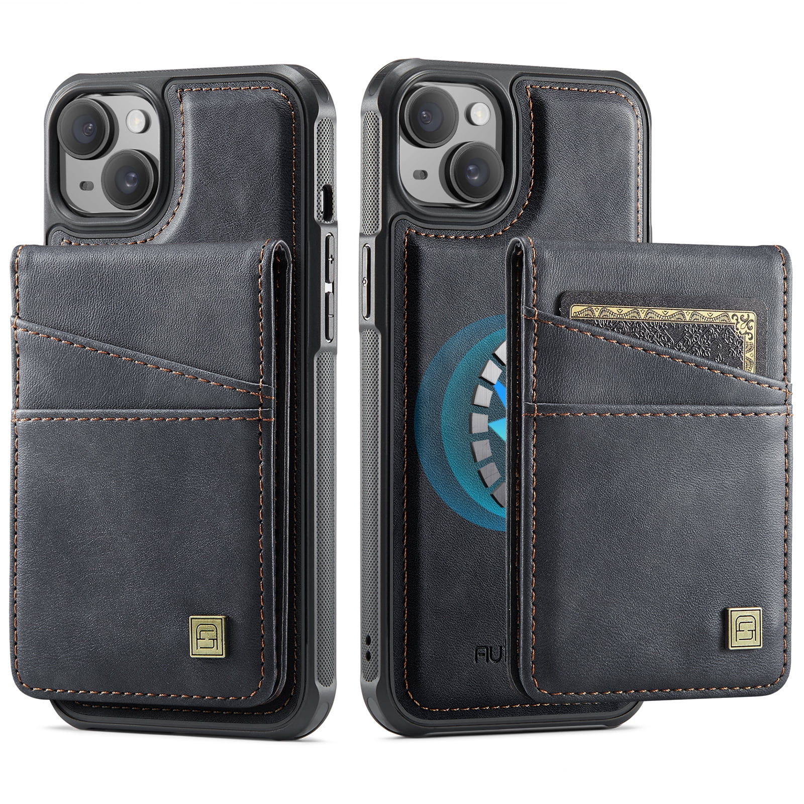 ELEHOLD Case for iPhone 15 Plus, Magnetic Wallet RFID Blocking Case ...