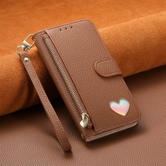 ELEHOLD Case for iPhone 16 Plus, Shockproof Zipper Leather Wallet Case ...